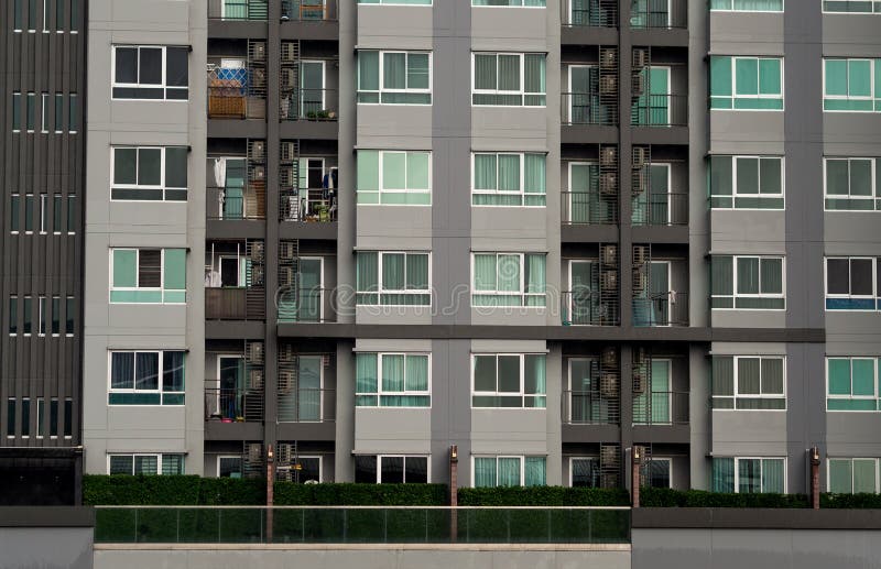 Modern Condo Building, Pattern Stock Image - Image of repetition ...