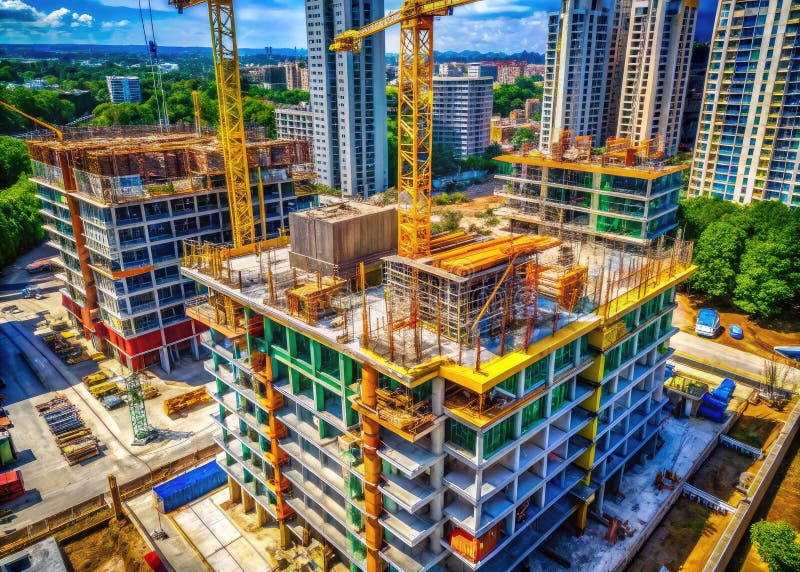 Modern CondominiumHotel Development Under Construction a Cityscape ...