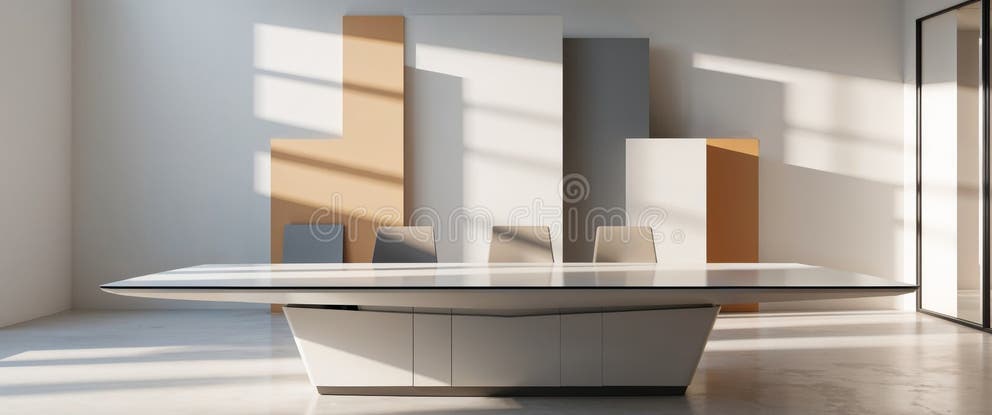 Modern Conference Backdrop with Clean Lines and Lighting Stock Photo ...