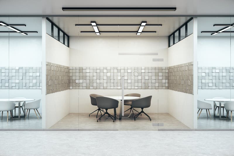 Modern Conference Interior with Abstract Wall Tiles Stock Illustration ...
