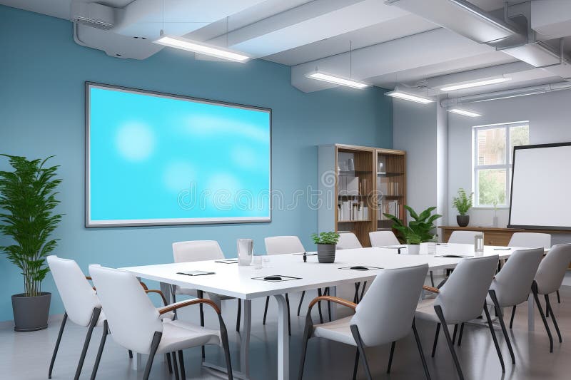 Modern Conference Room with Bright Colors and Engaging Layout for ...