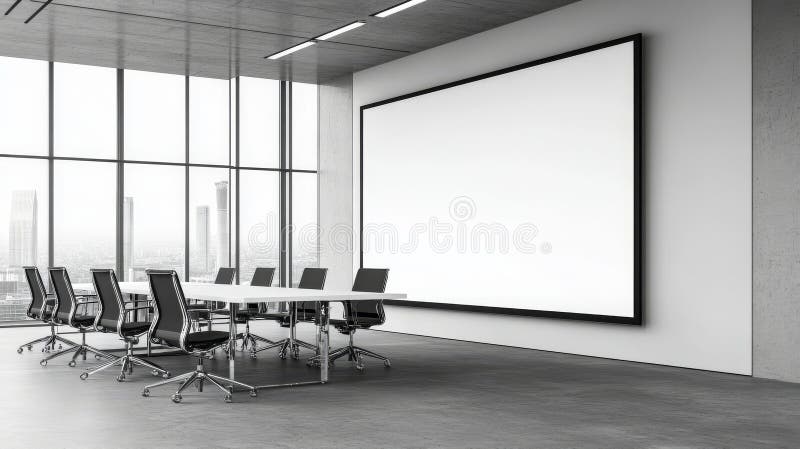 Modern Conference Room with Chairs and Table. Stock Photo - Image of ...