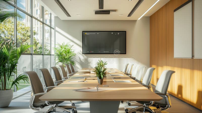 Modern Conference Room with Clean Lines and Bright Elements Stock ...