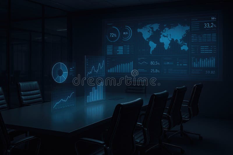 Modern Conference Room Data Analytics Meeting Stock Illustration ...