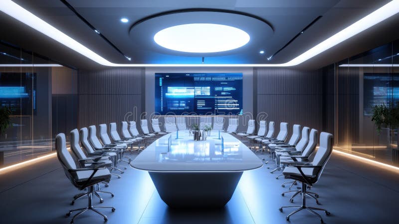 Modern Conference Room with Digital Presentation Features Stock ...