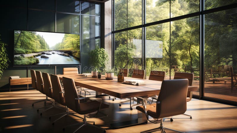 Modern Conference Room with Digital Services Stock Photo - Image of ...