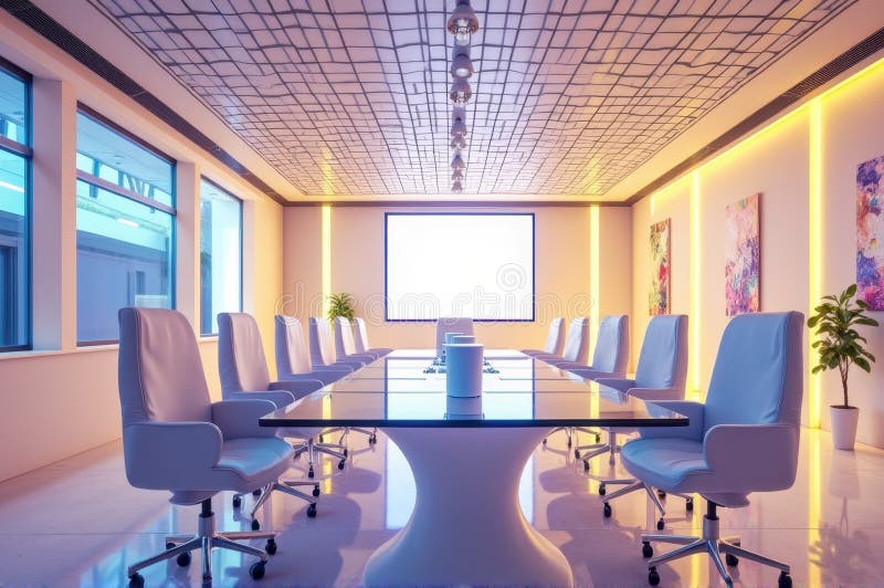 Modern Conference Room Elegant Design Advanced Technology Features ...