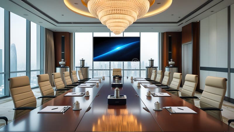 A Modern Conference Room in a Hotel with High-tech Equipment and ...