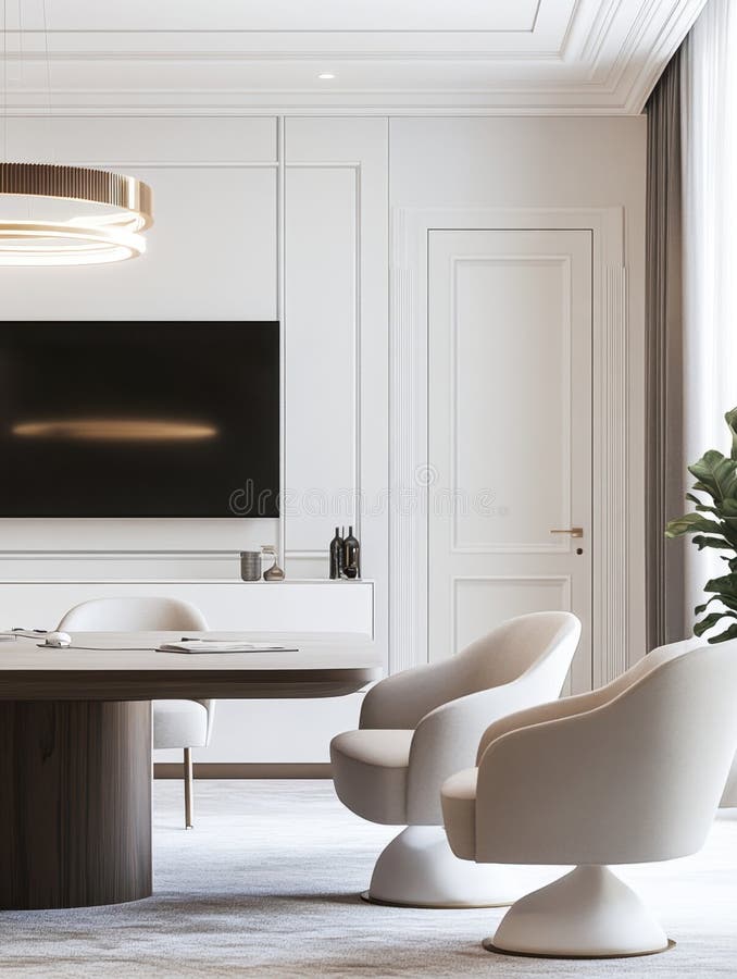 Modern Conference Room Interior Stock Image - Image of generated, space ...