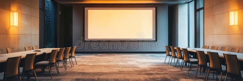 A Modern Conference Room with a Large Projection Screen for Effective ...
