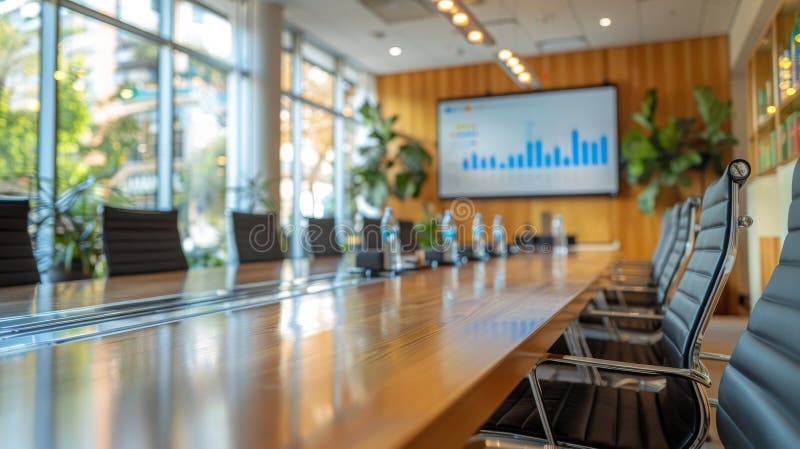 Modern Conference Room with Large Screen and Chairs Stock Photo - Image ...