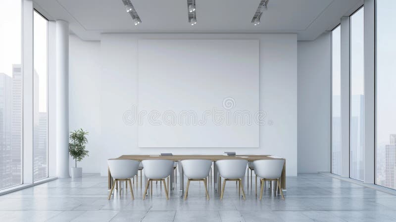 Modern Conference Room with Large Windows, Generative AI Stock Photo ...