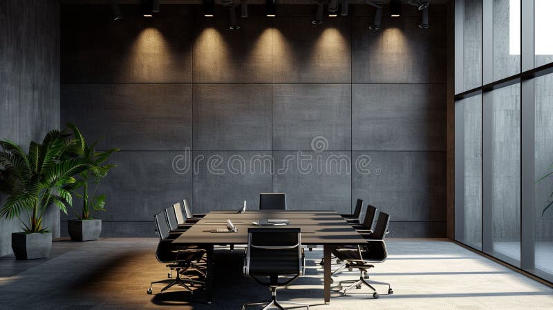 Modern Conference Room with Large Windows and Natural Light Stock ...