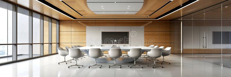 A Modern Conference Room with Minimalist Design. Stock Illustration ...