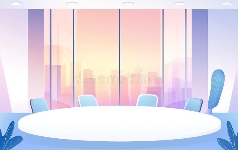 Modern Conference Room with a Panoramic View of a City Skyline at ...