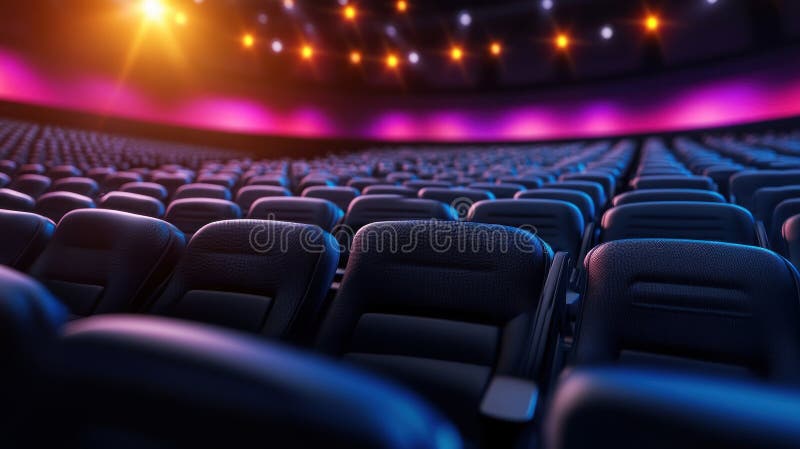 Modern Conference Room with Rows of Empty Seats Ready for Corporate ...