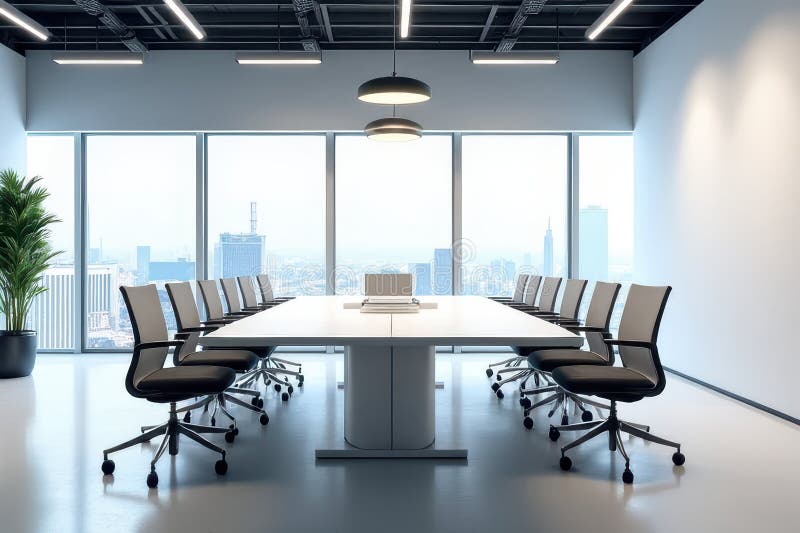 Modern Conference Room Setup with Minimalist Design and Cutting-Edge ...