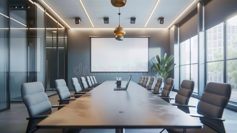 Modern Conference Room with Sleek Design and Ample Natural Light Stock ...