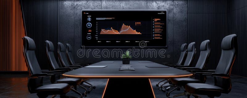 Modern Conference Room with Sleek Design Featuring a Large Screen ...