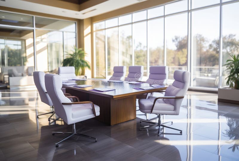 Modern Conference Room with Table and Chairs Stock Illustration ... Modern Conference Room with Table and Chairs Stock Illustration ...