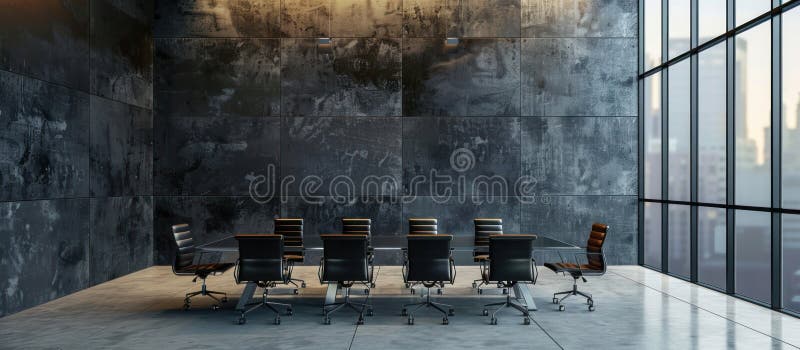 Modern Conference Room with Table and Chairs Stock Image - Image of ...