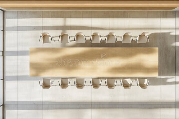 Modern Conference Room, Top View Stock Illustration - Illustration of ...