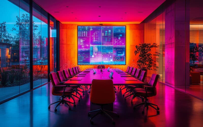 Executive Conference Room Digital Data Visualization Stock Photos ...