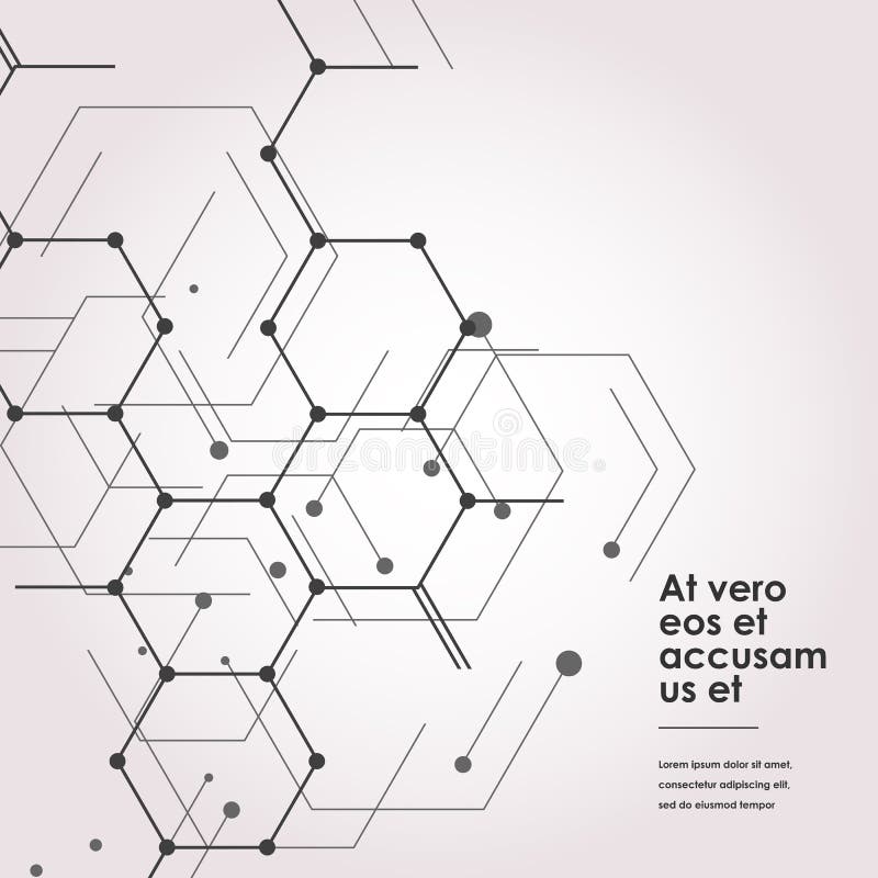 Modern Connect Molecular Structure with Hexagon Vector Elements Stock ...