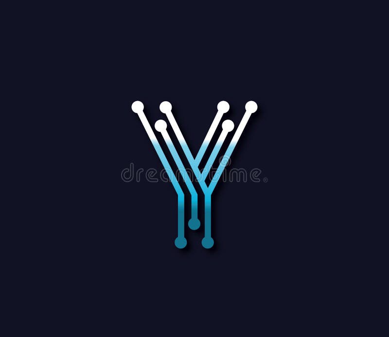 Y Alphabet Connection Logo Design Concept Stock Vector - Illustration ...