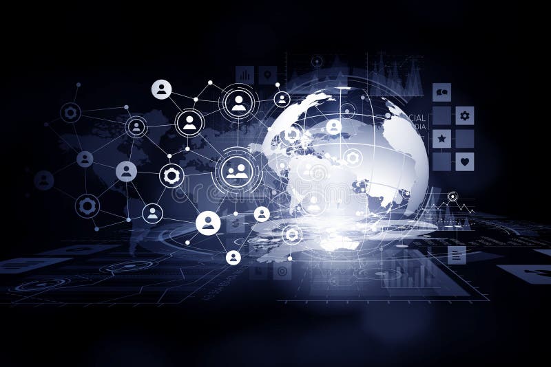 Modern Connection Technologies Background . Mixed Media Stock Photo ...