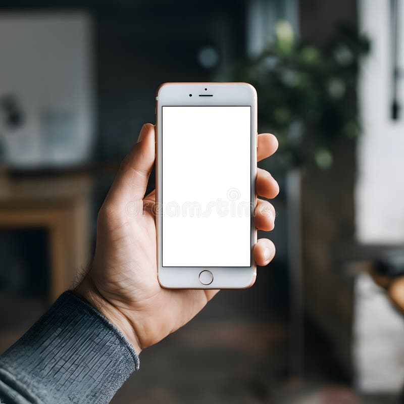 Modern Connectivity in Casual Attire with Rustic Charm, Smartphone Held ...