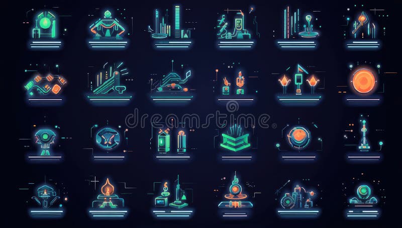 Modern and Consistent Set of Mobile Phone Icons in Unified Style Stock ...