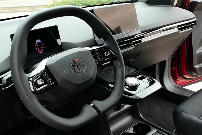 Modern Console, Driving Wheel and Front Panel of Compact Electric ...