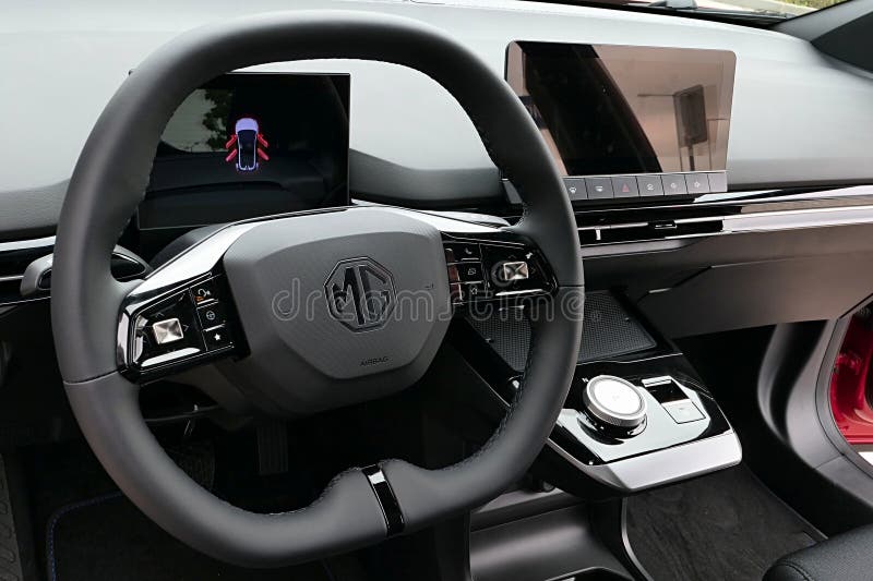 Modern Console, Driving Wheel and Front Panel of Compact Electric ...