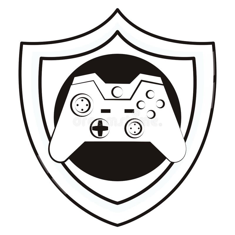 Modern Console Gamepad Shield Emblem Stock Vector - Illustration of ...