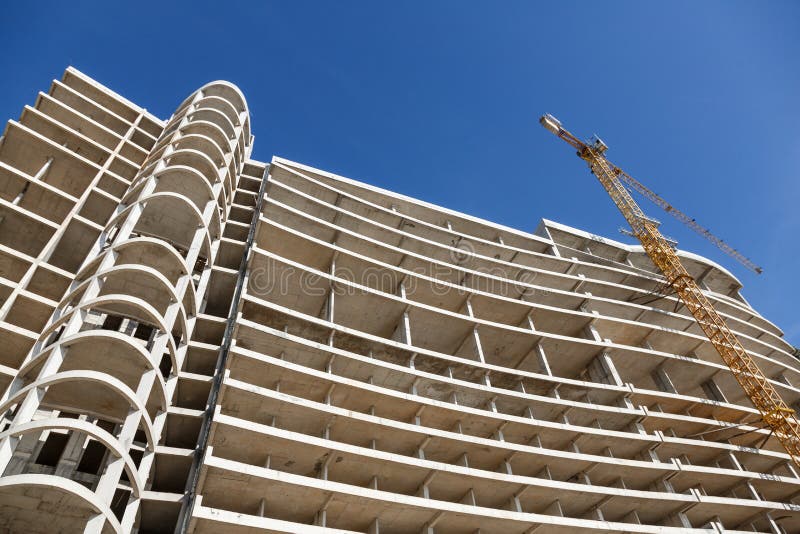 Modern Construction of Concrete Building Stock Photo - Image of ...