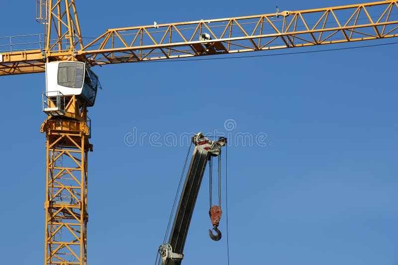 Modern construction cranes stock image. Image of multi - 21687267