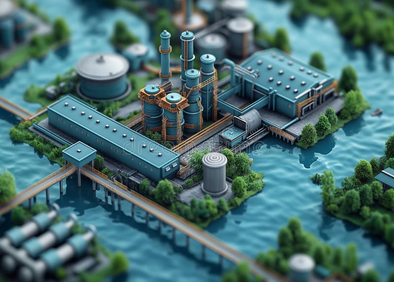 Modern Construction or Plant of Water Supply Communication and Sewerage ...