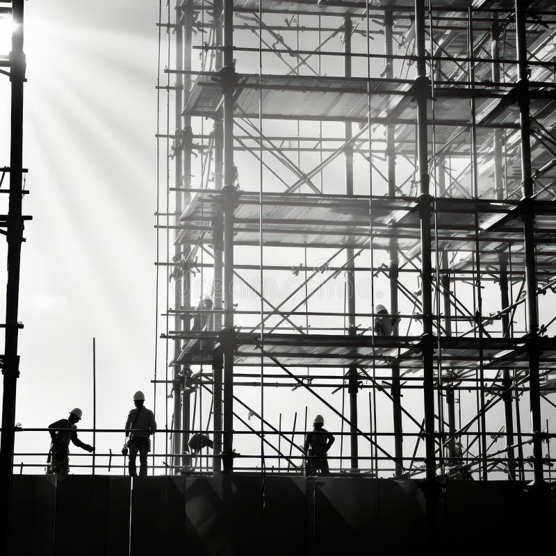 Modern Construction Site Under Development and Construction with ...