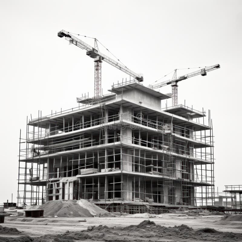 Modern Construction Site Under Development and Construction with ...