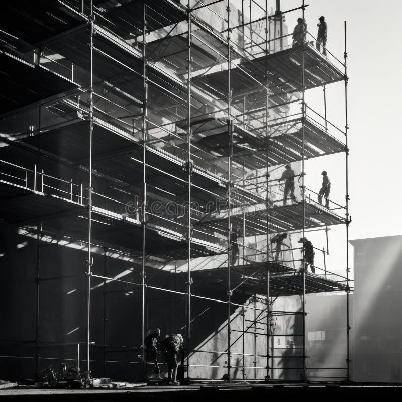 Modern Construction Site Under Development and Construction with ...