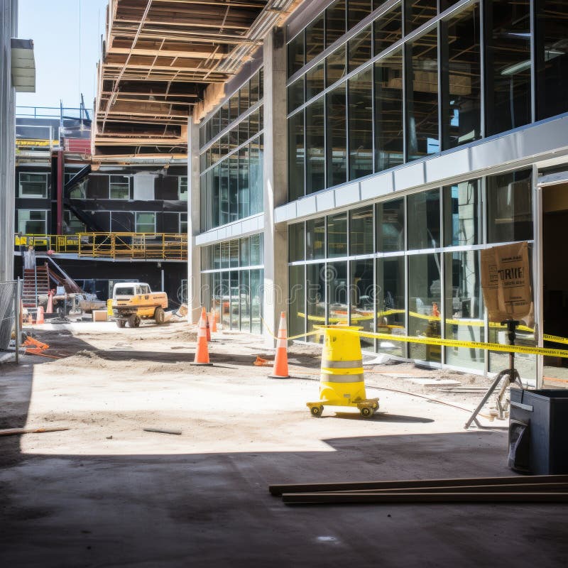 Modern Construction Site Under Development and Construction with ...