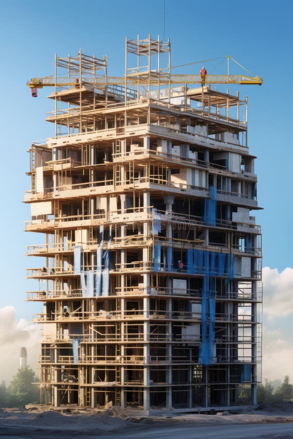 Modern Construction Site Under Development and Construction with ...