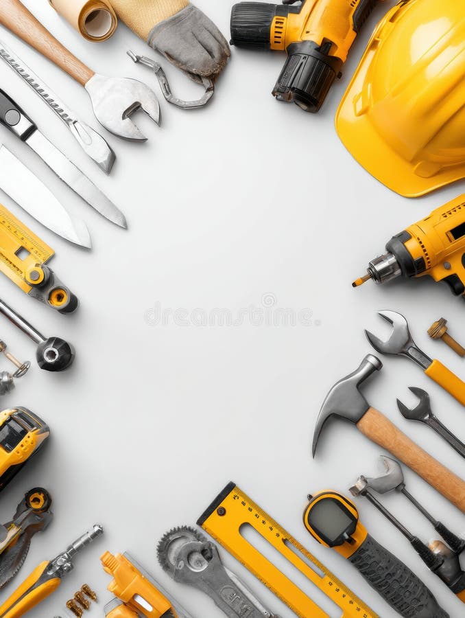Modern Construction Tools Layout for DIY Projects and Home Improvement ...