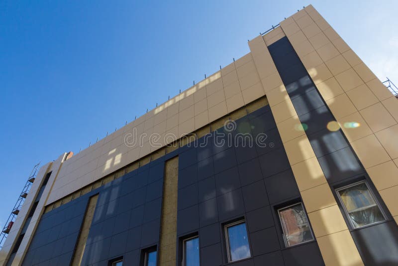 Modern Construction. Vent Building Facade. Facing Panel for the Wall of ...