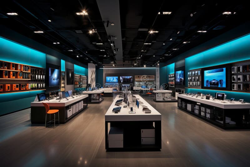 Modern Consumer Electronics Store Interior Stock Image - Image of ...
