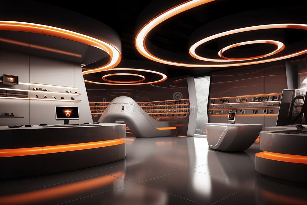 Modern Consumer Electronics Store Interior Stock Photo - Image of ...