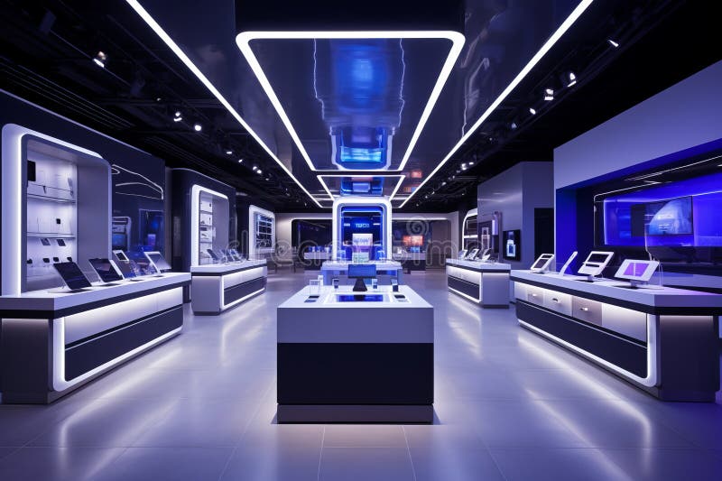 Modern Consumer Electronics Store Interior Stock Photo - Image of ...