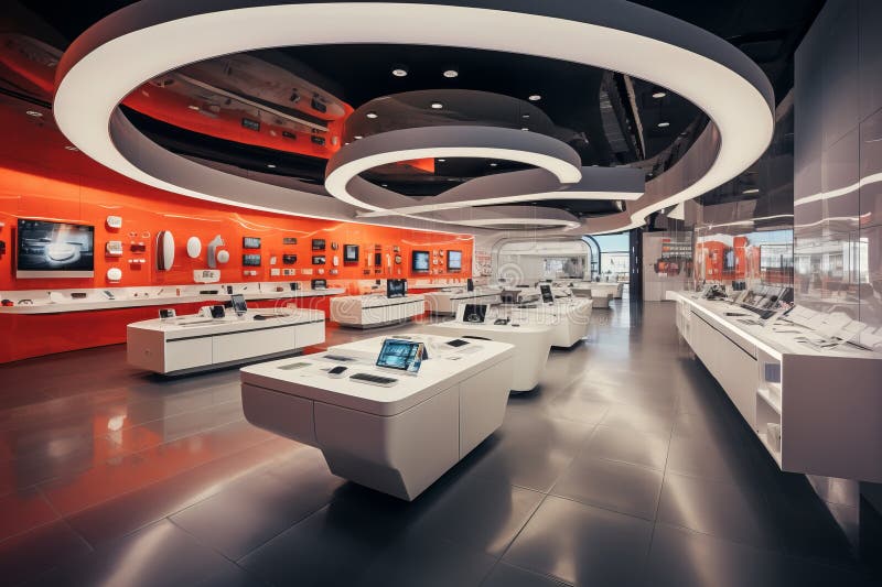 Modern Consumer Electronics Store Interior Stock Photo - Image of ...
