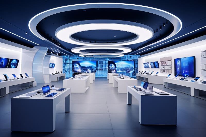 Modern Consumer Electronics Store Interior Stock Photo - Image of ...